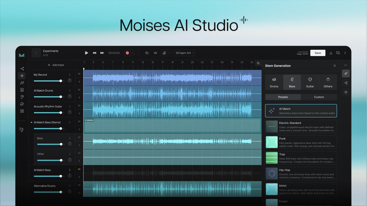 Moises | Video Recording for Musicians and Creators
